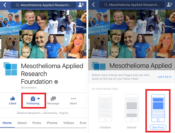 How to Keep Meso Foundation News in Your Facebook Feed » Mesothelioma ...
